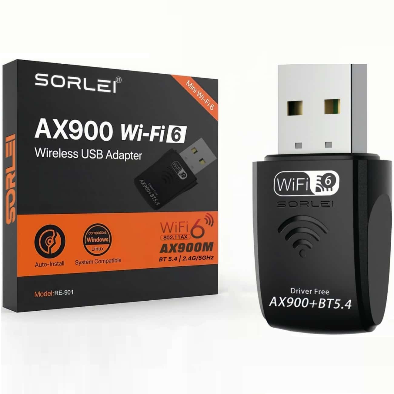 AX900 WIFI6 USB Adapter Dual Band 2.4G&5Ghz BT5.4 Wireless USB Dongle ...