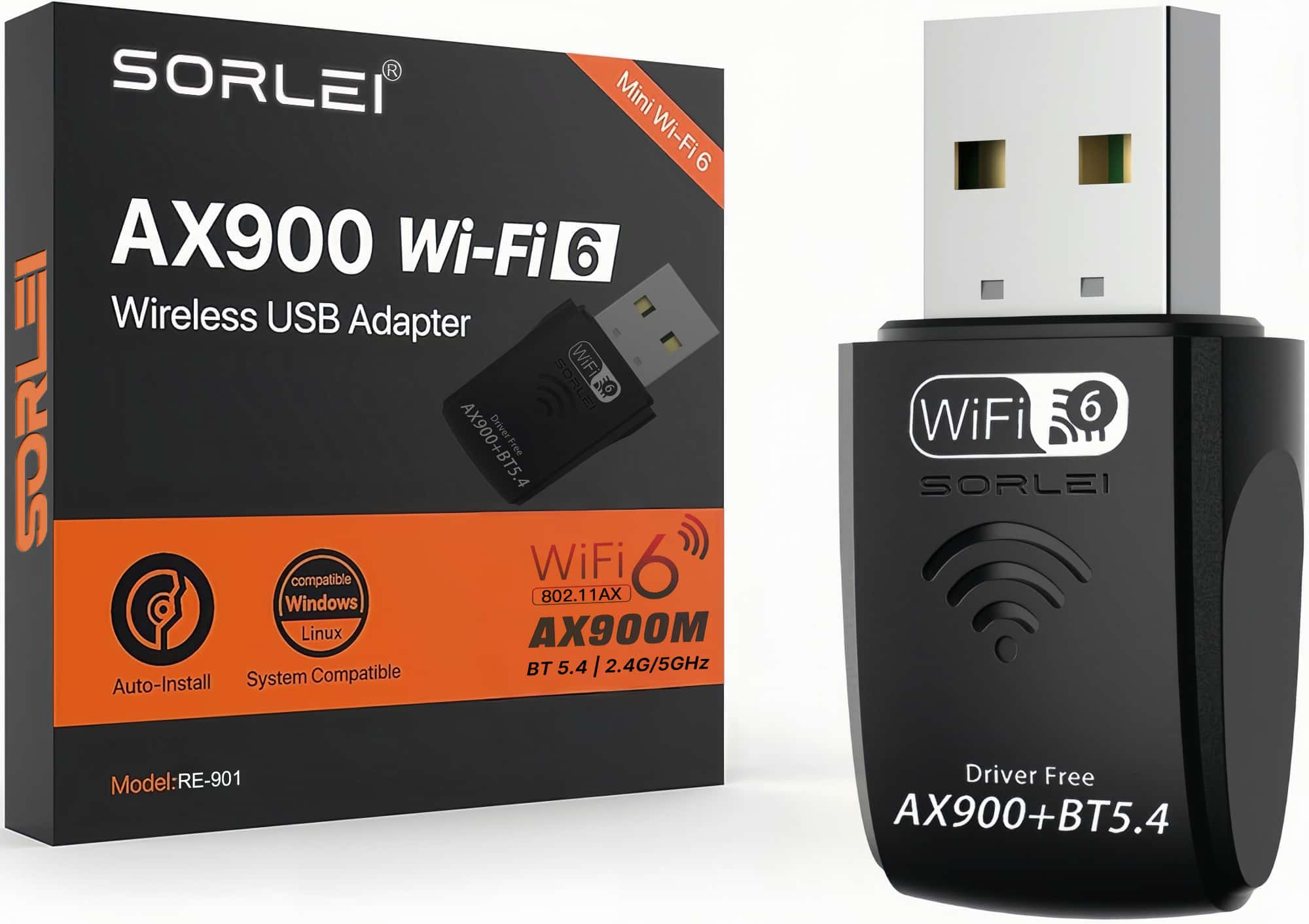 AX900 WIFI6 USB Adapter Dual Band 2.4G&5Ghz BT5.4 Wireless USB Dongle ...